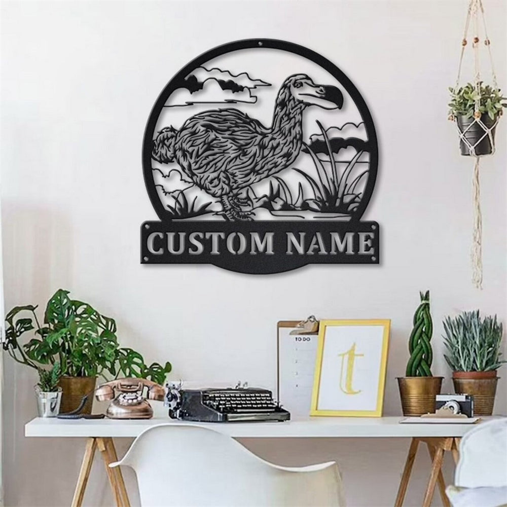 Dodo Bird Metal Art Personalized Metal Name Sign – Bohometalart.com