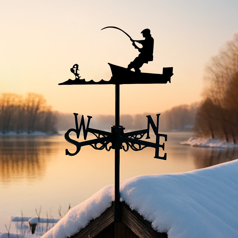Fishing man Stainless Steel Weathervane – Bohometalart.com
