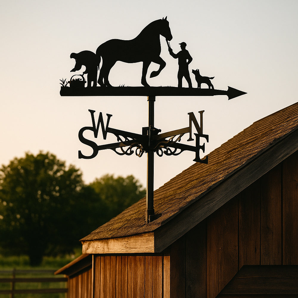 Man and Horse Stainless Steel Weathervane – Bohometalart.com