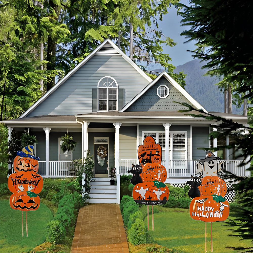 Halloween Pumpkins Outdoor Metal Markers – Bohometalart.com