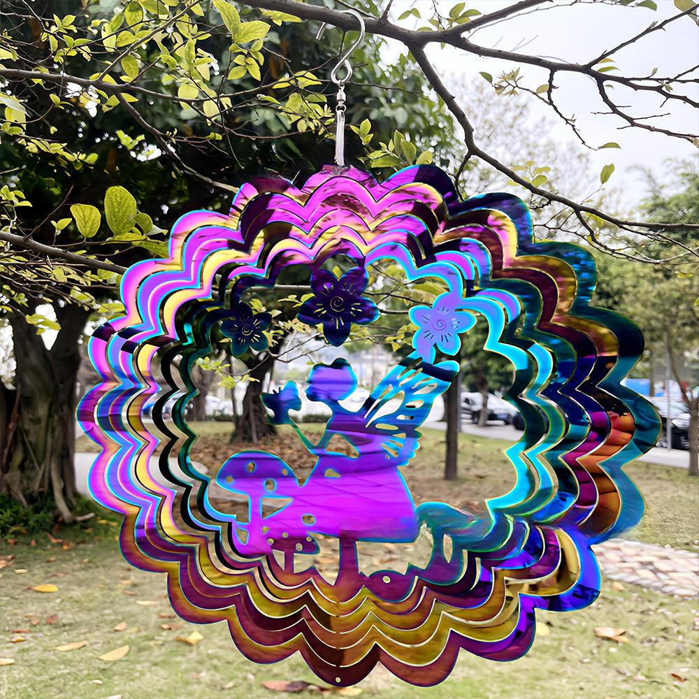 Elf Wind Spinner 3D Stainless Steel Wind Chime Crop Bird Repeller ...