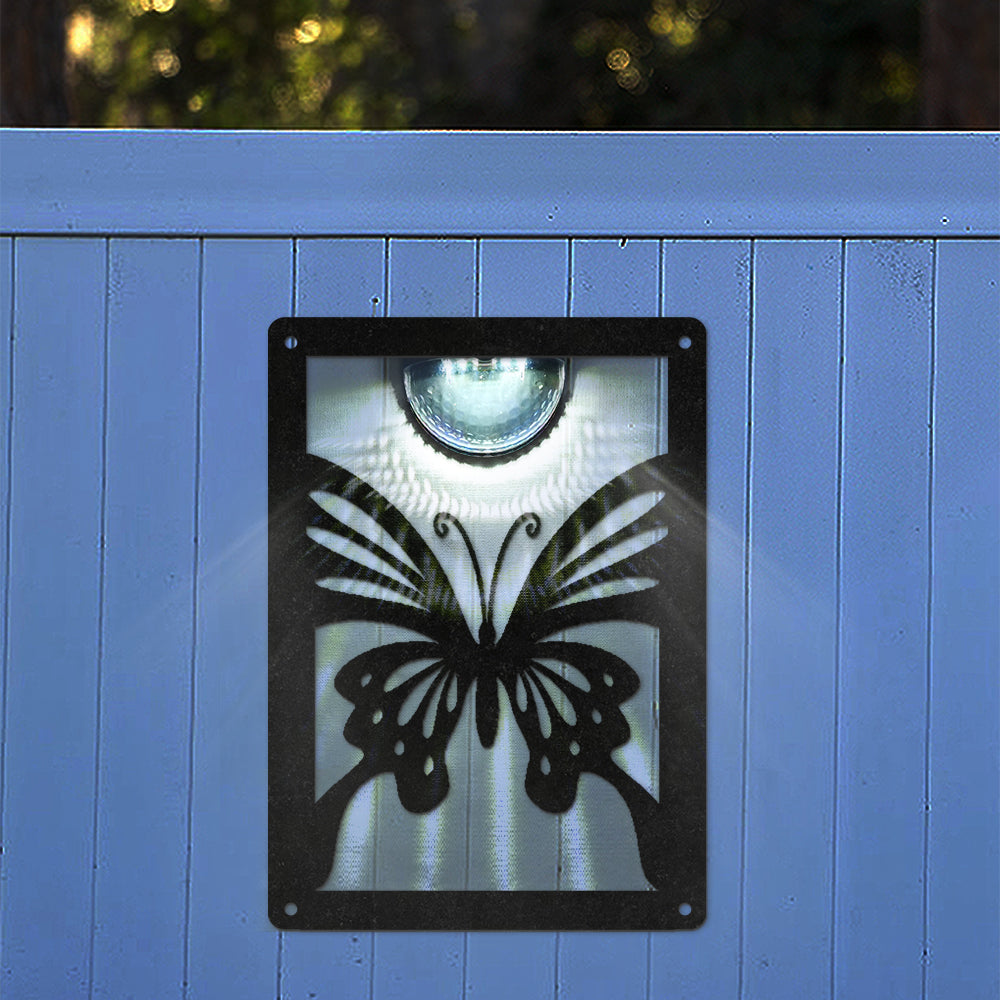Butterfly Metal Wall Art With Solar Light Solar Wall Plaques ...