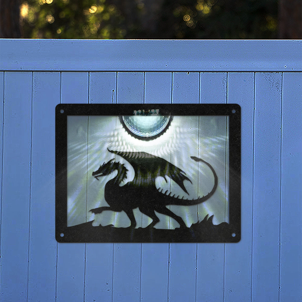 Dragon Metal Wall Art With Solar Light Solar Wall Plaques ...