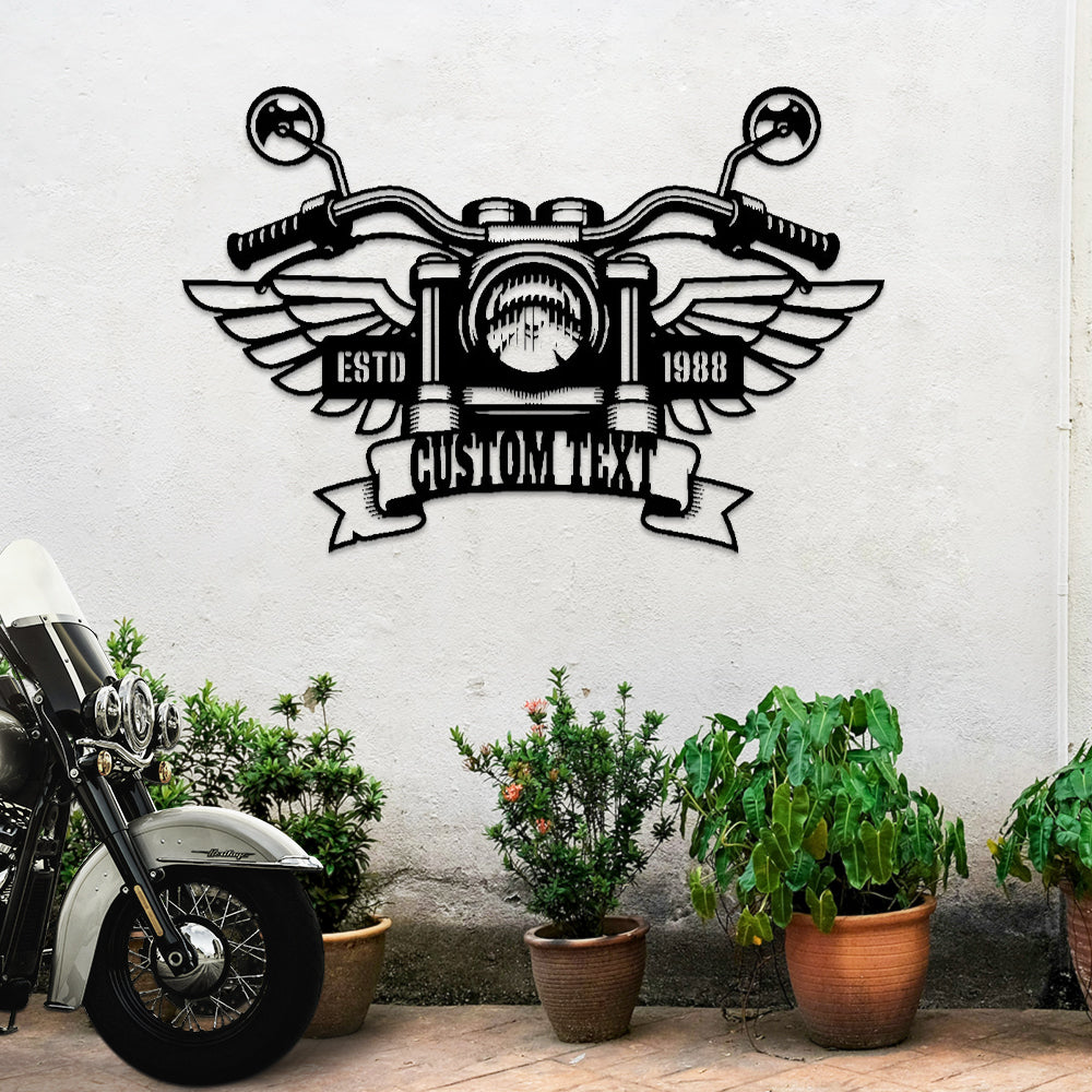 Motorcycle Metal Wall Art Custom Name Metal Sign – Bohometalart.com
