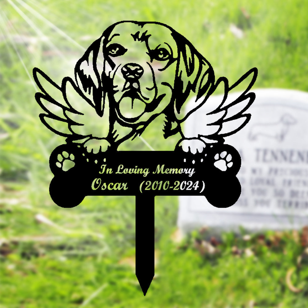 Harrier Dog Custom Memorial Stake with Wings – Bohometalart.com