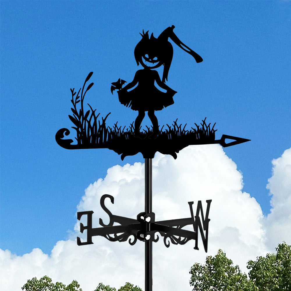 Halloween Spooky Girl Stainless Steel Weathervane – Bohometalart.com