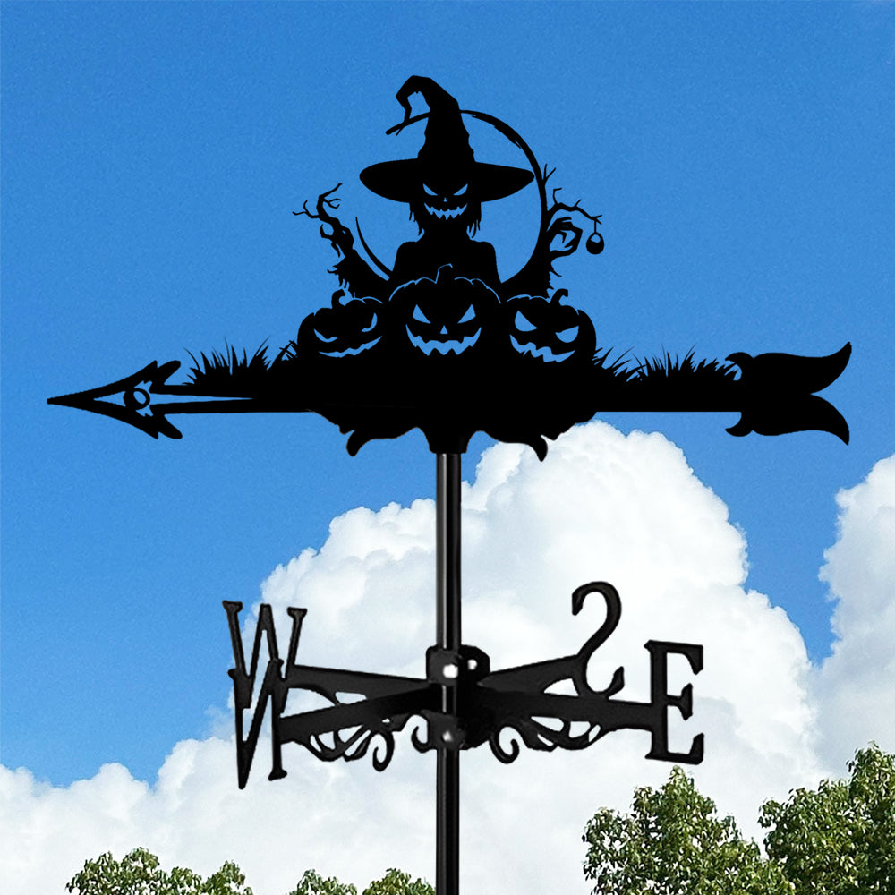 Halloween Spooky Pumpkin Face and Ghost Stainless Steel Weathervane ...