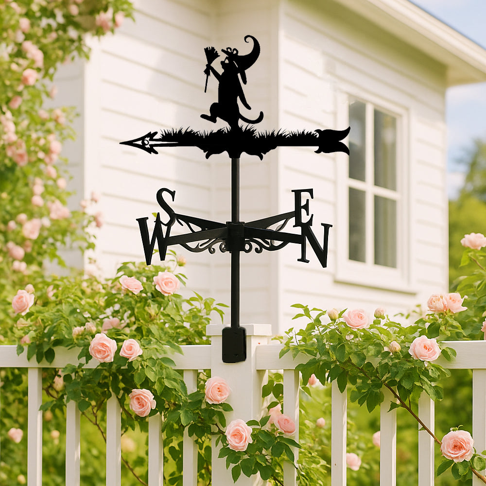 Funny Black Cat Halloween Stainless Steel Weathervane – Bohometalart.com