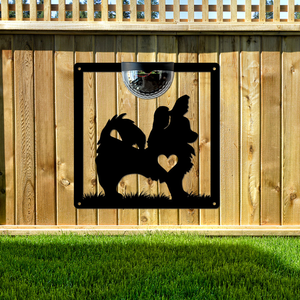 Papillon Metal Wall Art With Solar Light Solar Wall Plaques ...