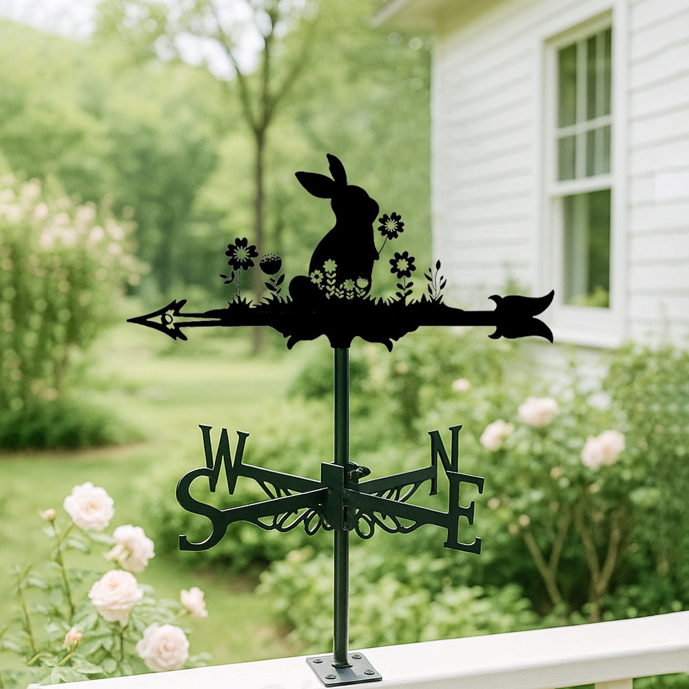 Easter Bunny Flowers Steel Weathervane – Bohometalart.com