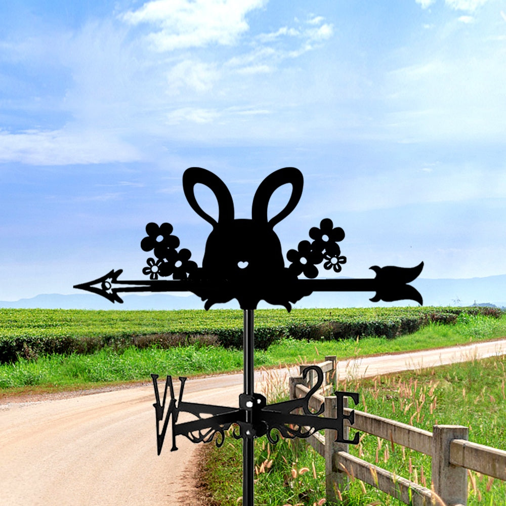 Easter Bunny and Flowers Steel Weathervane – Bohometalart.com