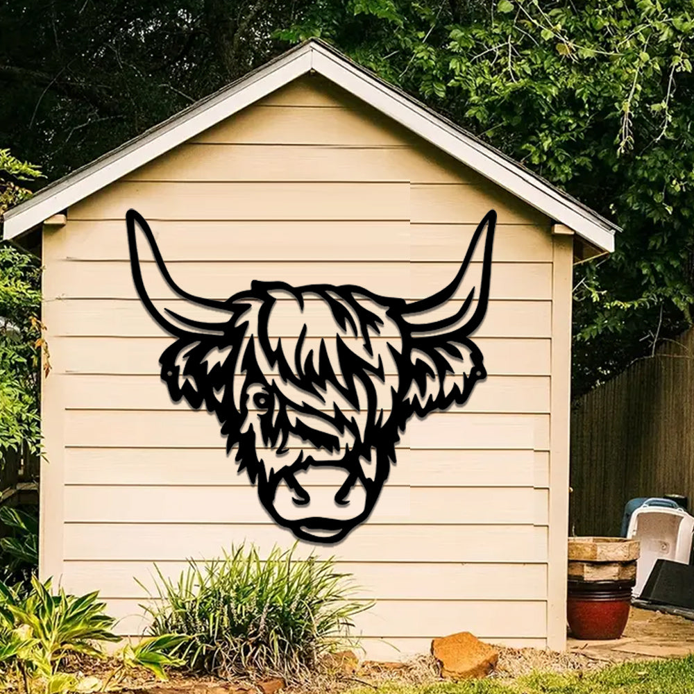 Rustic Cow Head Sign Metal Wall Art Decoration – Bohometalart.com