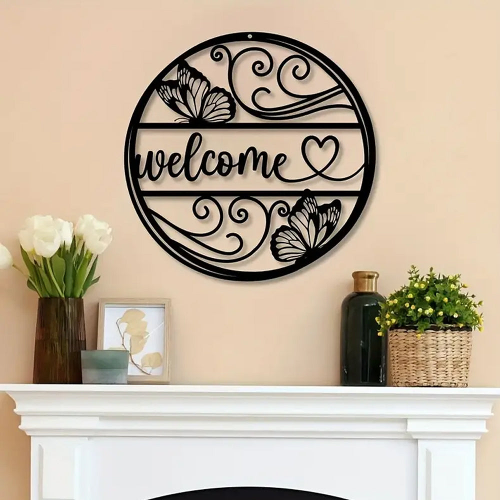 Welcome Sign Metal Wall Art Decoration – Bohometalart.com