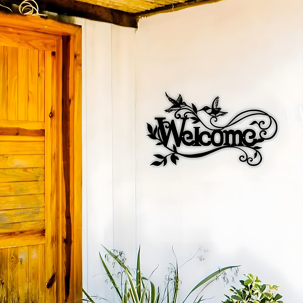 Welcome Sign Metal Wall Art Decoration – Bohometalart.com