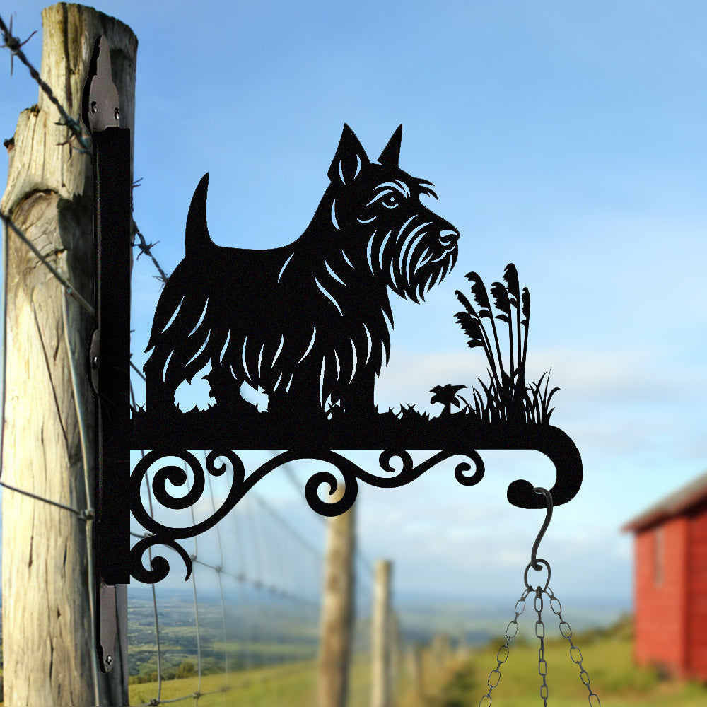 Scottish Terrier Metal Hanging Bracket Plant Stand – Bohometalart.com