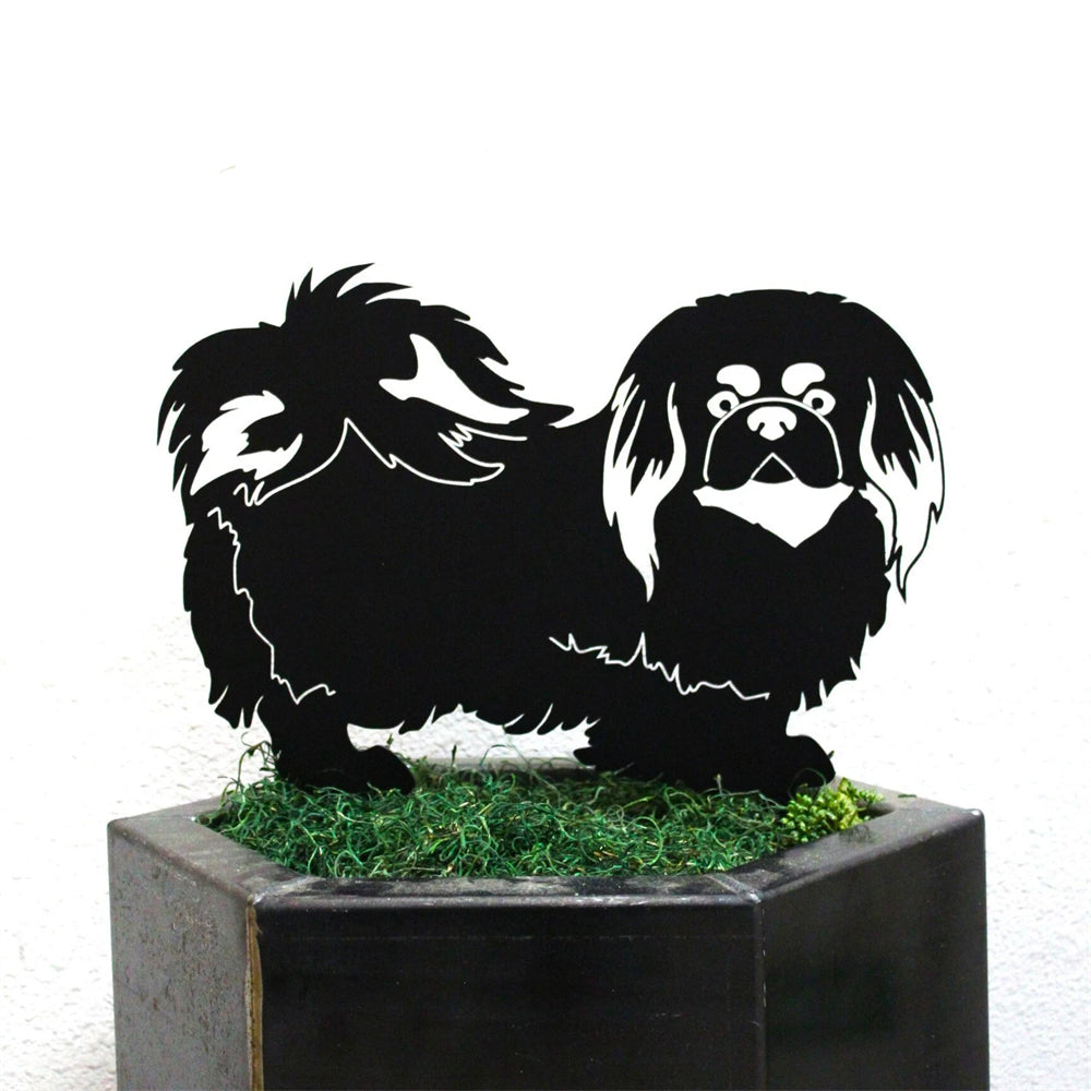 Pekingese Corten Steel Dog Silhouette – Bohometalart.com